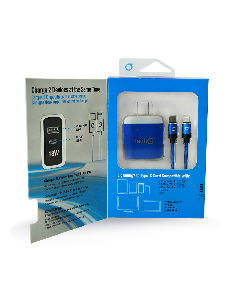 Lightning to Type-C Dual Port Wall Charger Charge Kit – iTech 361