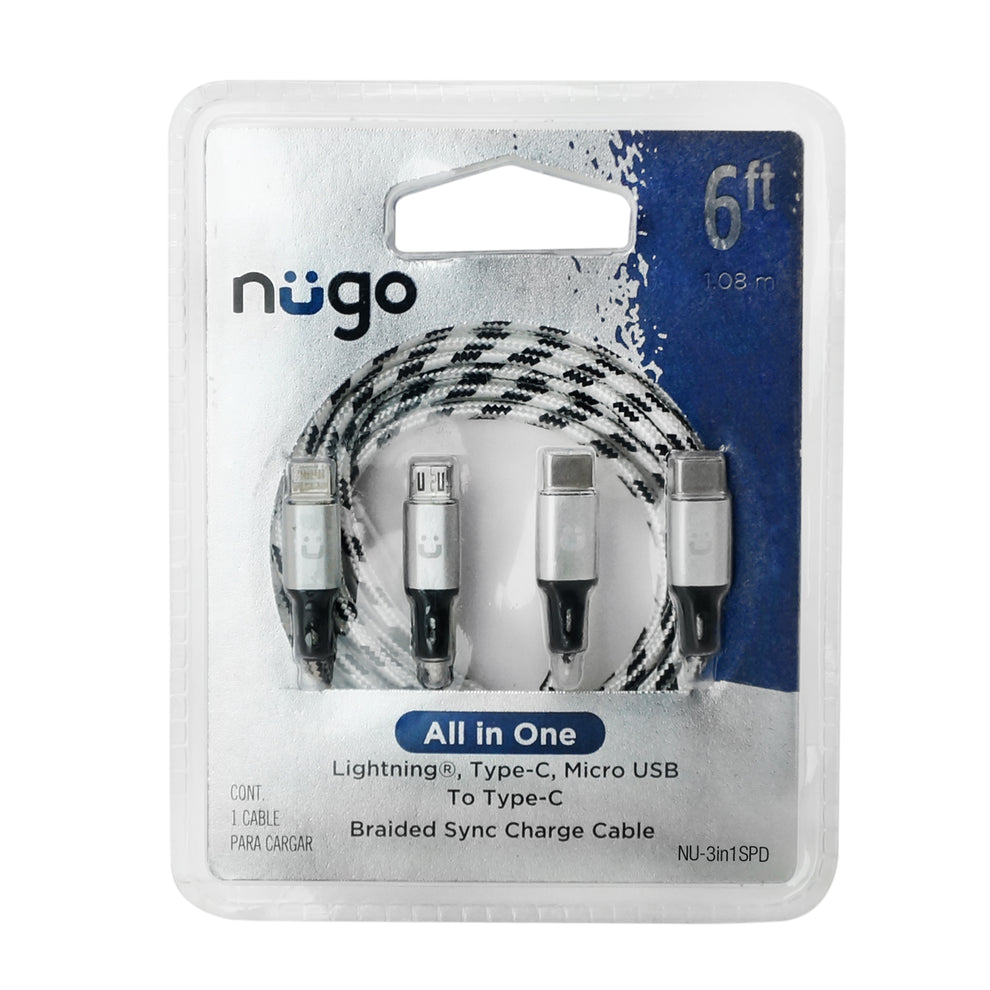 All-in-One Lightning, Type-C and Micro USB to Type-C Charge Cable ...